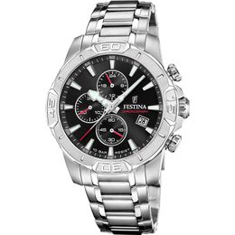Festina Herren Chronograph "Timeless Chronograph", silber, Armbanduhren, Quarzuhr, Armbanduhr, Herrenuhr, Edelstahlarmband, analog, Tag