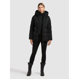 Steppjacke Khujo "RABB 2IN1 (EINSATZ HERAUSNEHMBAR)", Damen, Gr. S, schwarz, 100% Polyester, unifarben, eingesetzt elastischer Bund mit Windstopper, Jacken Steppjacke