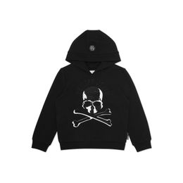 Philipp Plein Jungen Sweatshirt "Skull"02, schwarz, Gr. 16, Obermaterial: 5% Elasthan, 95% Baumwolle, Sweatshirts