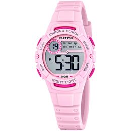 Calypso Watches Kinder Chronograph "Junior Collection", rosa, Armbanduhren, Kinderuhr, Quarzuhr, Armbanduhr, digital, Datum, Stoppfunktion