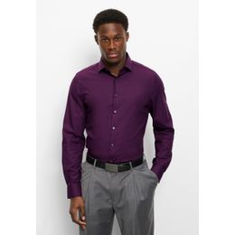 OLYMP Herren Businesshemd "OLYMP Level Five 24/Seven, body fit, Modern Kent"aubergine, Gr. 39, 64% Baumwolle, 27% Polyester, 9% Elasthan, Hemden