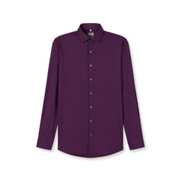 OLYMP Herren Businesshemd "OLYMP Level Five 24/Seven, body fit, Modern Kent"aubergine, Gr. 41, 64% Baumwolle, 27% Polyester, 9% Elasthan, Hemden