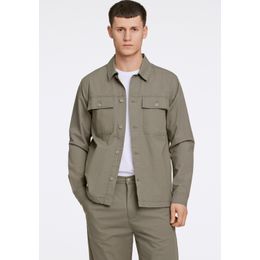 LINDBERGH Herren Hemdjacke "LINDBERGH Oberhemd, Hemdjacke"army, Gr. M, Obermaterial: 98% Baumwolle, 2% Elasthan, Jacken