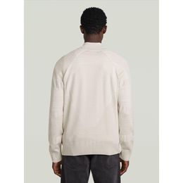 G-Star Raw G-STAR Herren Cardigan "3D Biker Full Zip Knit", beige, Gr. L, Obermaterial: 50% Baumwolle, 50% Polyacryl, Strickjacken