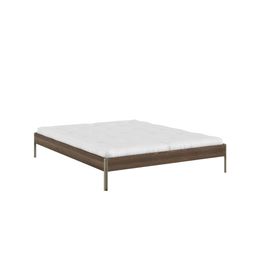 Bettgestell Karup Design, B:166cm H:34cm L:206cmcarob braun, sage gr&uuml;n, Betten, "CORE BED Bodenbett, Holzrahmen, Futonbett, Jugendbett, Holzbett",