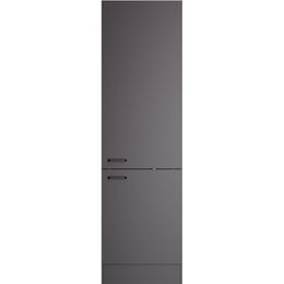 Hochschrank Optifit, B:60cm H:210cm T:57,1cm, grau, Holzwerkstoff, K&uuml;che, Schr&auml;nke, "OPTImulti", Breite 60 cm, mit 2 verlaschten T&uuml;ren, Innenregal