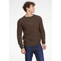LINDBERGH Herren Strickpullover "LINDBERGH Strickpullover"dk braun mel, Gr. XL, Obermaterial: 80% Lammwolle, 20% Nylon, Pullover