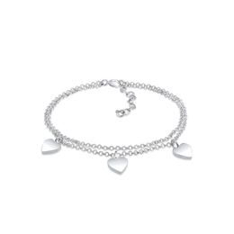 Elli Damen Armband "Layer Herz 925 Sterling Silber", 16cm, ohne Stein, Silber 925 (Sterlingsilber), silber, Silber 925 (Sterlingsilber), Armb&auml;nder
