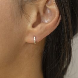 CAI CA&Iuml; Damen Paar Creolen "925 Silber rhodiniert Zirkonia", one-size, Silber 925 (Sterlingsilber), silber, Silber 925 (Sterlingsilber), Ohrringe