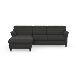 Sit & More Ecksofa SIT & MORE, B:257cm T:166cm, grau, 100% Polyester, Wohnzimmer, Sofas, "Marano L-Form", inklusive Kopfteilverstellung, wahlweise mit
