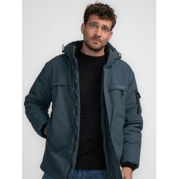 Herren Parka, blau, Gr. XL, PETROL INDUSTRIES, Web, Obermaterial: 100% Polyester, Jacken, mit verstellbarer Kapuze