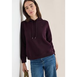 Kapuzensweatshirt Cecil, Damen, Gr. L (42), eggplant rot, Sweatware, Obermaterial: 54% Polyester, 46% Baumwolle. Futter: 50% Baumwolle, 50% Polyester, unifarben, l&auml;ssig geschnitten h&uuml;ftbedeckend, Rundhals, B&uuml;ndchen, Sweatshirts