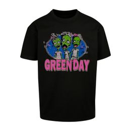 Merchcode Damen T-Shirt "Merchcode Green Day Zombie Oversized Tee"schwarz, Gr. XS, bedruckt, 100% Baumwolle, Shirts