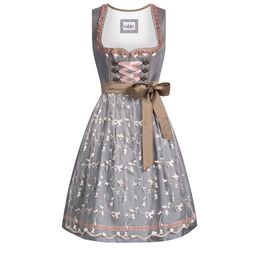 N&uuml;bler N&Uuml;BLER Damen Dirndl "Dirndl midi Jasmin", grau, Gr. 38, Obermaterial: 100% Polyester PES., Kleider