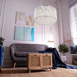 Searchlight H&auml;ngeleuchte "Kristall-Leuchte Elise I, 8-flammig", 8, &Oslash; 41cm H: 28cm, 1 Stk., silber, Wohnzimmer, Leuchten, Glamour&ouml;s