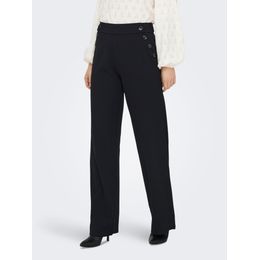 Only Damen Schlupfhose "ONLRINA BUTTON PANT JRS NOOS"schwarz detail:horn buttons, Gr. XS, Jersey, Obermaterial: 95% Polyester, 5% Elasthan, Hosen,