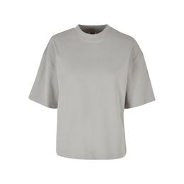 Urban Classics Damen Kurzarmshirt "Urban Classics Damen Ladies Organic Heavy Slit Tee"lightasphalt, Gr. XS, unifarben, 100% Baumwolle, Shirts