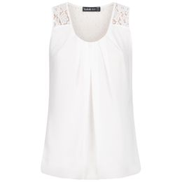 CLOUD 5IVE Damen Klassische Bluse "CLOUD 5IVE Damen Cloud5ive Damen Chiffon Top mit Spitzendetails"wei&szlig;, Gr. S, 70% Polyester, 25% Viskose, 5%
