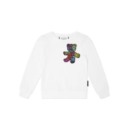 Philipp Plein M&auml;dchen Sweatshirt "Smile Verziert"01, wei&szlig;, Gr. 6, Obermaterial: 5% Elasthan, 95% Baumwolle, Sweatshirts