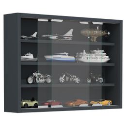 Wandregal Vcm, B:57cm H:40cm T:10cm, schwarz, Holzwerkstoff, Wohnzimmer, Regale, "H&auml;ngevitrine Wandvitrine Sammel Deko Agisa M"