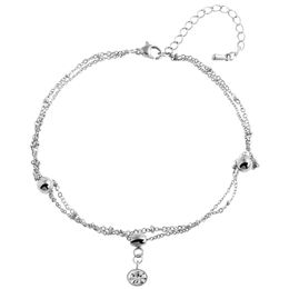 Adelia&acute;s Armband ADELIA&acute;S "Damen Armband aus Edelstahl mit Strass Steinchen 24+5 cm", silber, Armb&auml;nder, Damen, 29cm, Edelstahl, Armband, Ideal als Geschenk zum Jubil&auml;um