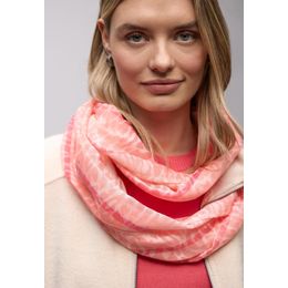 Street One Damen Loopstriking coral, gemustert, Stoff, 50% Polyester, 50% Viskose, Modet&uuml;cher, leicht transparent