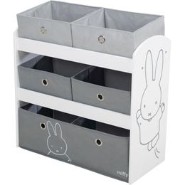 Roba Kinder Kinderregal "miffy, grau", grau, MDF, Regale, inklusive 5 Stoffboxen in 2 Gr&ouml;&szlig;en