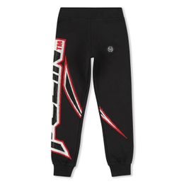 Philipp Plein M&auml;dchen Jogginghose "Jogging Trousers Space Plein"0213, schwarz, rot, Gr. 4, Obermaterial: 95% Baumwolle, 5% Elasthan, Hosen