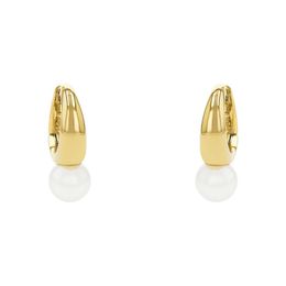 Amor Damen Paar Creolen "Schmuck Geschenk, Perle", 6mm, Edelstahl, gold, Edelstahl, Ohrringe, mit Muschelkernperle