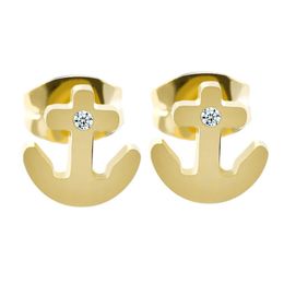 Adelia&acute;s ADELIA ́S Damen Paar Ohrh&auml;nger "Damen Ohrringe &ndash; Ohrstecker aus Edelstahl mit Strass Steinchen"gold, Edelstahl, Ohrringe, Perfekt als Geschenk f&uuml;r