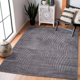 Teppich Carpet City, B:80cm H:12mm L:150cm, grau, Polypropylen, Wohnzimmer, Teppiche, "Frise&eacute;-Teppich FANCY 648", L&auml;ufer, Kurzflor, 3D-Optik,