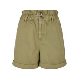 Urban Classics Damen Stoffhose "Urban Classics Damen Ladies Paperbag Shorts"khaki, Gr. 26, unifarben, 100% Baumwolle, Hosen