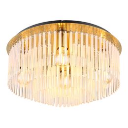 Globo LIGHTING Deckenleuchte "GORLEY", &Oslash; 50cm H: 25cm, 1 Stk.goldfarben, Wohnzimmer, Leuchten, Deckenleuchte/Glasst&auml;be/Wohnzimmer/Esszimmer