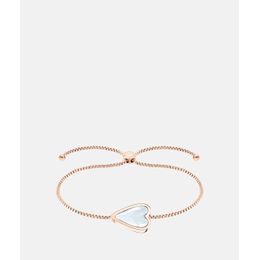 Damen Edelstahlarmband "Schmuck Geschenk Armkette Glass Heart", 24cm, Edelstahlros&eacute;goldfarben, transparent, transparent, Liebeskind Berlin,