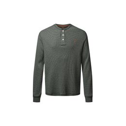 MCS Herren Kurzarmhemd "MCS T-shirt long sleeve Colt"schwarz shadow, Gr. M, Obermaterial: 80% Baumwolle, 20% Polyester, Hemden