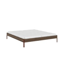 Bettgestell Karup Design, B:186cm H:34cm L:206cmcarob braun, terra rot, Betten, "CORE BED Bodenbett, Holzrahmen, Futonbett, Jugendbett, Holzbett",