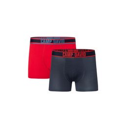 CAMP DAVID Damen Boxershorts "casual", Gr. XL, rot, Obermaterial: 95% Baumwolle, 5% Elasthan, unifarben, Unterhosen, mit elastischem Bund