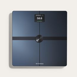 Withings Damen Personenwaage "Body Smart, einschlie&szlig;lich K&ouml;rperfett-/Muskelmasse", schwarz, Glas, B:32,5cm H:2,56cm T:32,5cm, Personenwaagen,