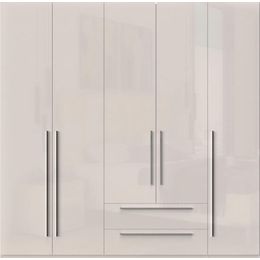 Kleiderschrank OTTO HOME, B:227cm H:224cm T:56cm, beige, Holzwerkstoff, Jugendzimmer, Schr&auml;nke, "Piano, UV lackiert, hochgl&auml;nzend in beige oder wei&szlig;,