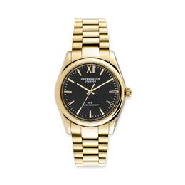 Damen Quarzuhr "Classic Round Watch"goldfarben, schwarz, Copenhagen Studios, Armbanduhren, Armbanduhr, Damenuhr, Edelstahlarmband, analog