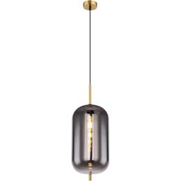Globo LIGHTING H&auml;ngeleuchte "BLACKY I", &Oslash; 22cm H: 120cm, 1 Stk.messingfarben, Wohnzimmer, Leuchten, H&auml;ngelampe/Pendelleuchte/H&ouml;he k&uuml;rzbar/Esstisch