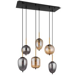 Globo LIGHTING Pendelleuchte "BLACKY", 1 Stk., schwarz, Esszimmer, Leuchten, H&auml;ngelampe, H&auml;ngeleuchte, verschiedene Gl&auml;ser, modern, Essbereich