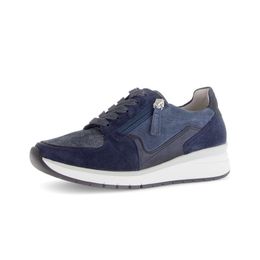 Gabor Damen Sneaker "Sneaker low Materialmix Leder/Lederimitat", Gr. 38blau, Schuhe