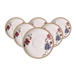 Villeroy & Boch VILLEROY & BOCH Untertasse "Kaffeeuntertassen Artesano Proven&ccedil;al Lavendel &oslash; 15,6 cm 6er Set bunt", L:15,6cm, bunt, Speiseteller