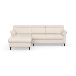 Sit & More Ecksofa SIT & MORE, B:257cm T:166cm, beige, 100% Polyester, Wohnzimmer, Sofas, "Marano L-Form", inklusive Kopfteilverstellung, wahlweise mit