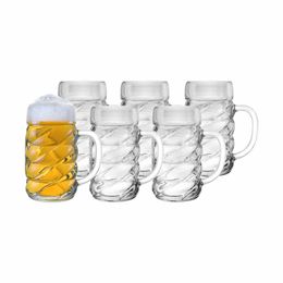 ST&Ouml;LZLE Bierkrug "Bierkr&uuml;ge Diamond 500 ml 6er Set transparent", bunt, Trinkgef&auml;&szlig;e