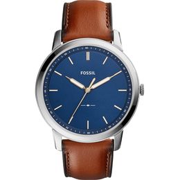 Fossil Uhr 'The Minimalist 3H' Herren Gr&ouml;&szlig;e One Size dunkelblau / braun / silber