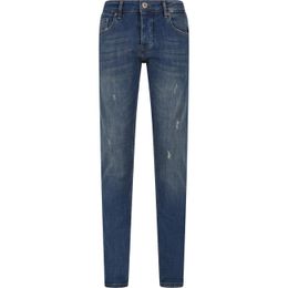2Y STUDIOS Damen Bequeme Jeans "2Y Studios Herren 2Y Distressed Skinny Fit Jeans"blau, Gr. 30, unifarben, 97% Baumwolle, 3% Elasthan, Jeans