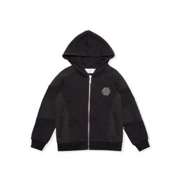 Philipp Plein Jungen Kapuzensweatjacke "Hoodie Sweatjacket "Underwater""02, schwarz, Gr. 4, Obermaterial: 100% Baumwolle, Sweatjacken