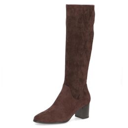 Caprice Damen Stiefel, Gr. 40, braun, Textil, Schuhe, Blockabsatz, Langschaftstiefel in eleganter, runder Form